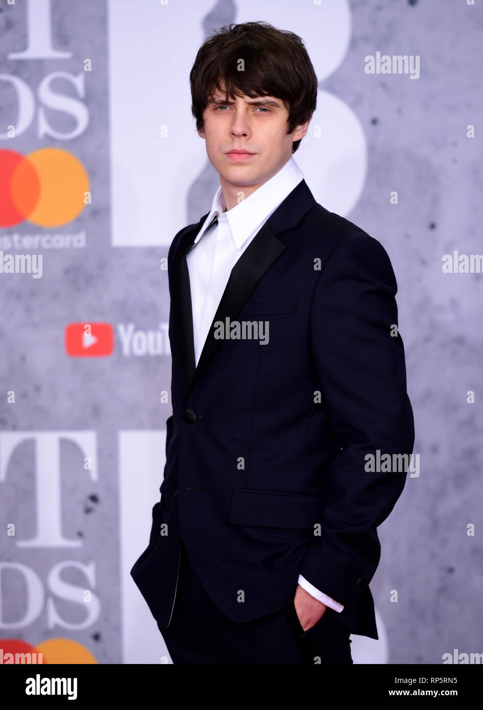 Jake Bugg attending the Brit Awards 2019 at the O2 Arena, London Stock ...