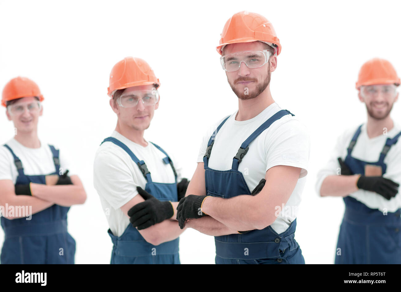 Group smiling construction workers hi-res stock photography and images ...