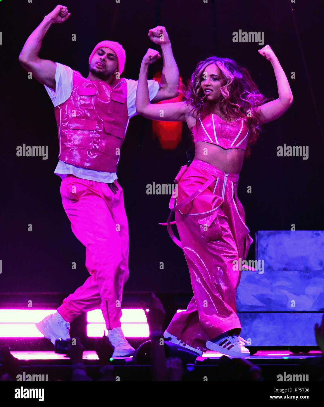 Jade Thirwall of Little Mix on stage at the Brit Awards 2019 at the O2 ...