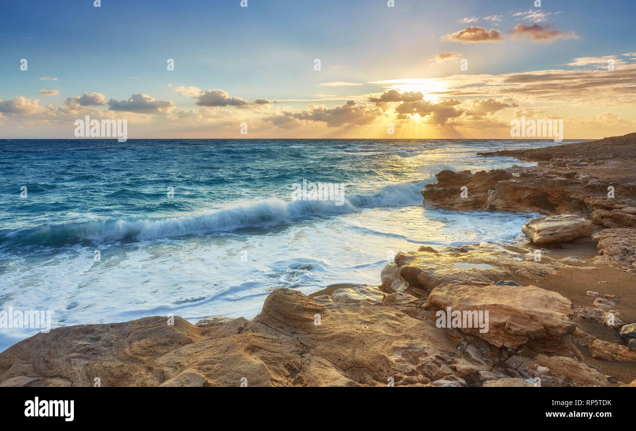 The magic of a beautiful sunset . Cyprus is an island country in the ...