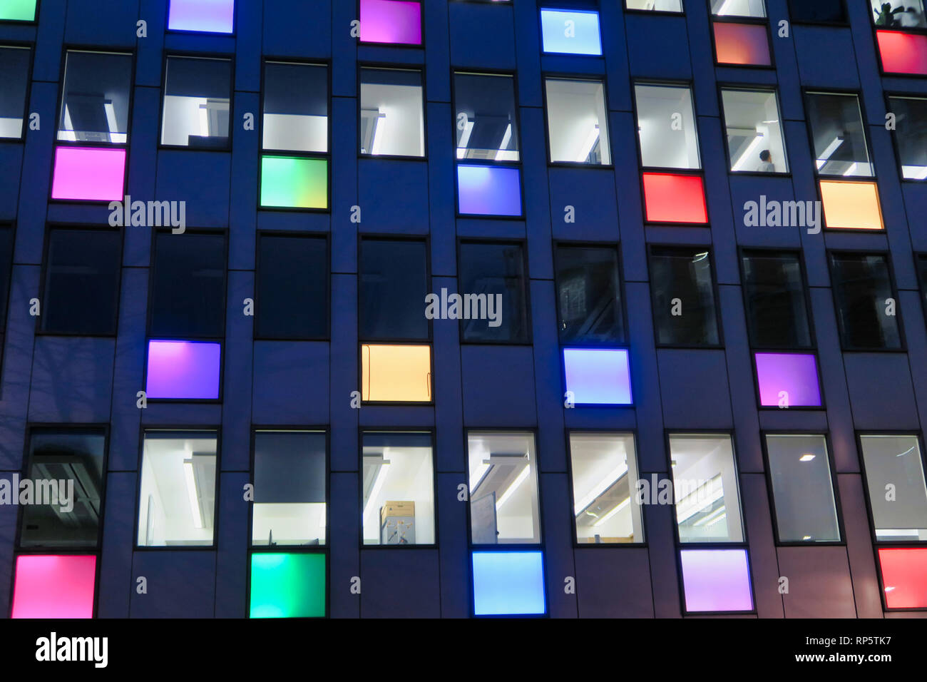 colorful light panels on office building in London, England, UK Stock ...