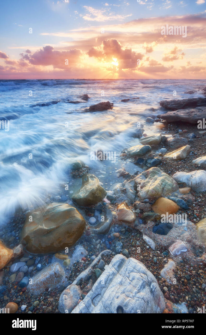 The magic of a beautiful sunset . Cyprus is an island country in the ...