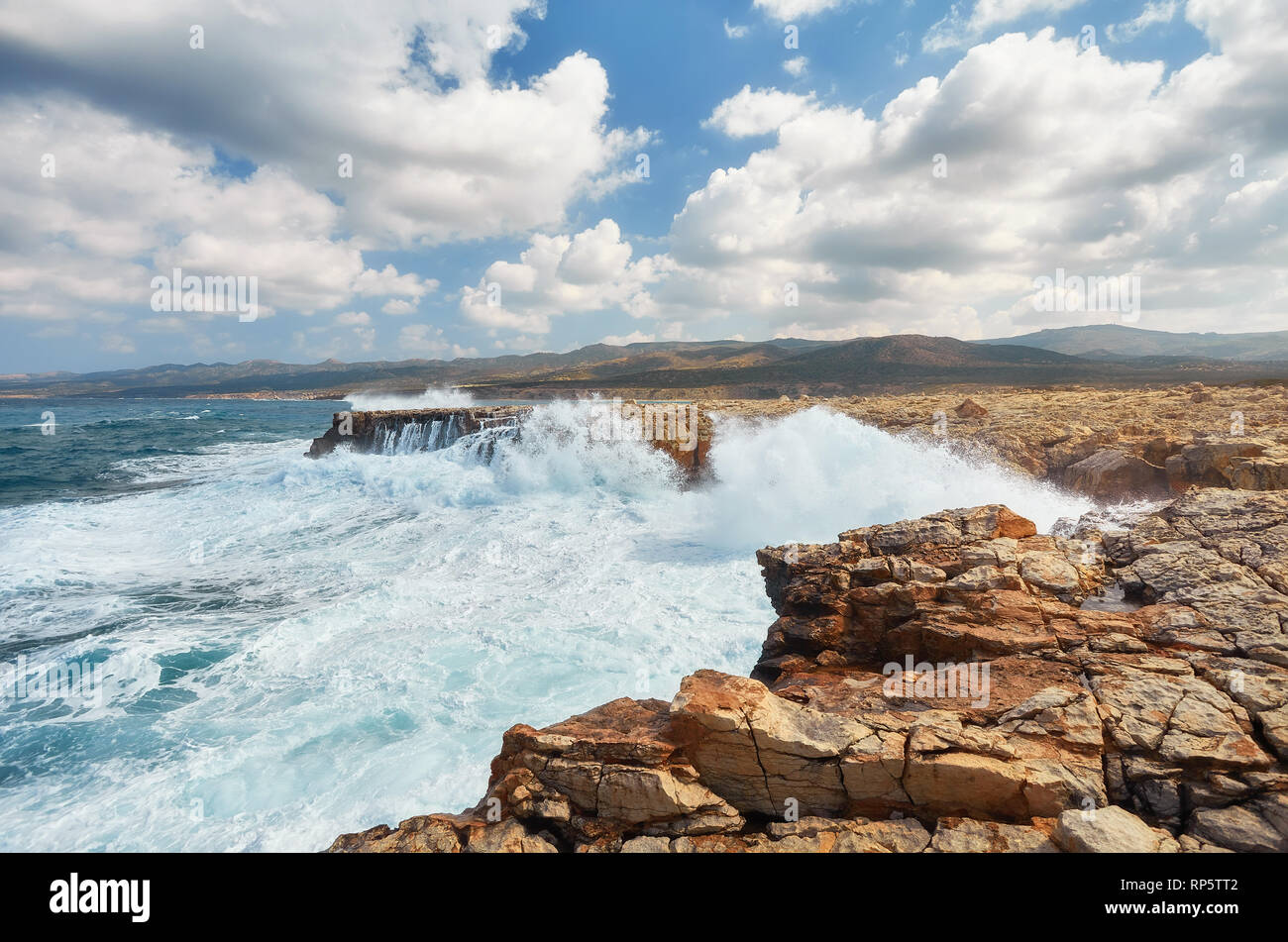 The rocky coast of the island of Cyprus Stock Photo - Alamy