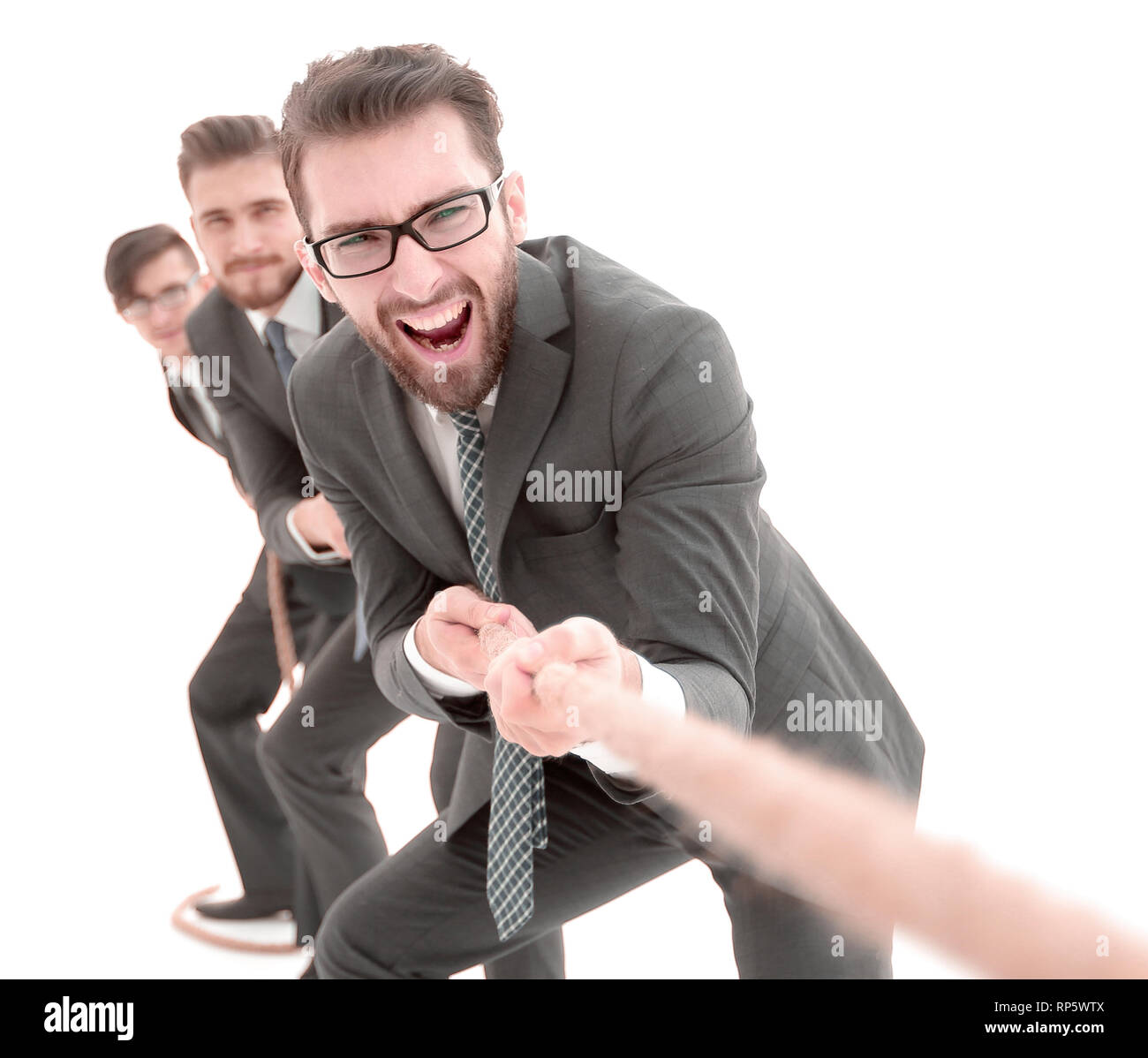 background image of a businessman rising up Stock Photo - Alamy