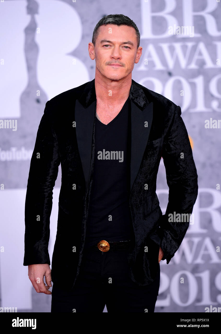 Luke Evans attending the Brit Awards 2019 at the O2 Arena, London Stock ...