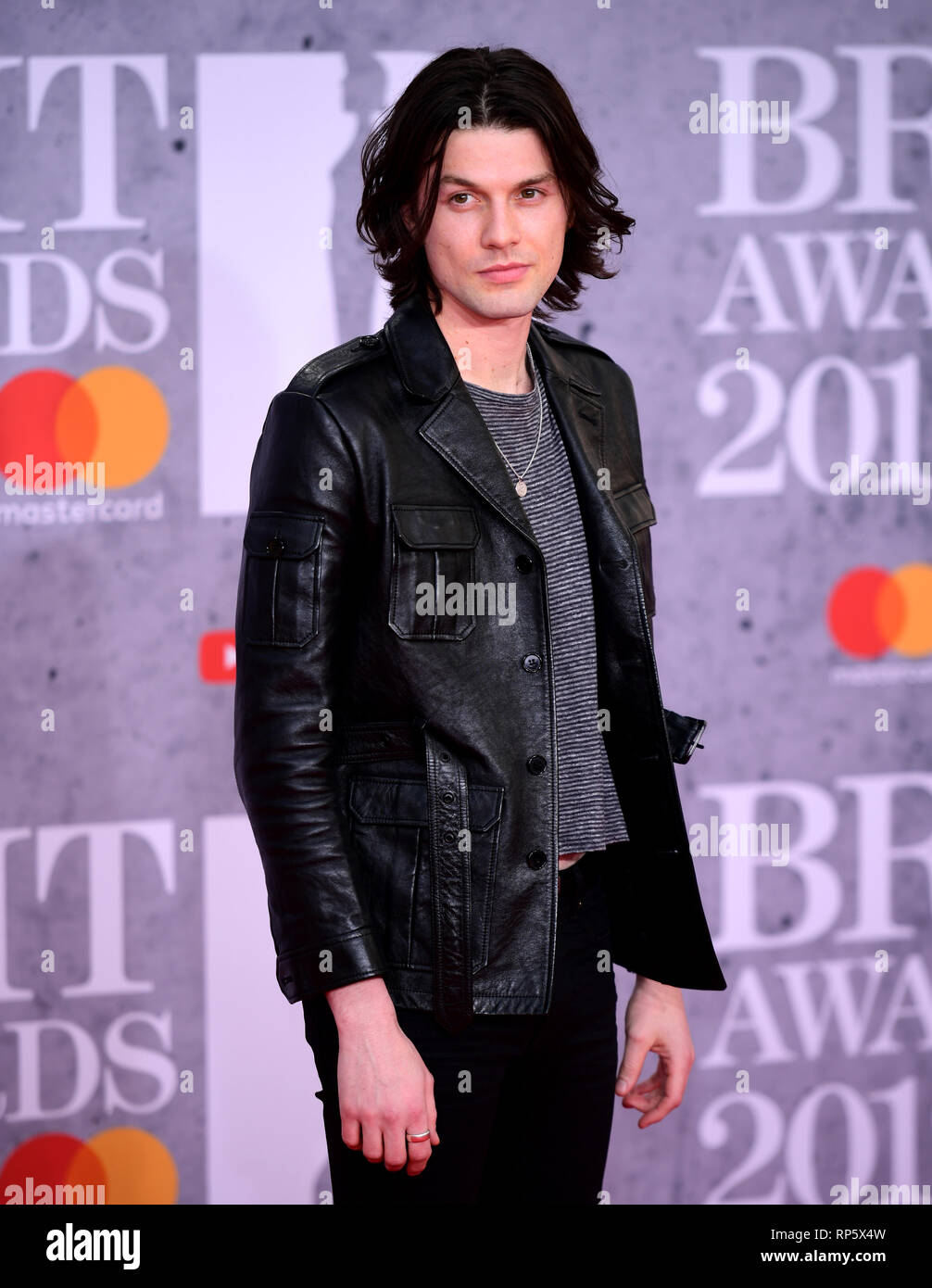 James Bay attending the Brit Awards 2019 at the O2 Arena, London Stock ...