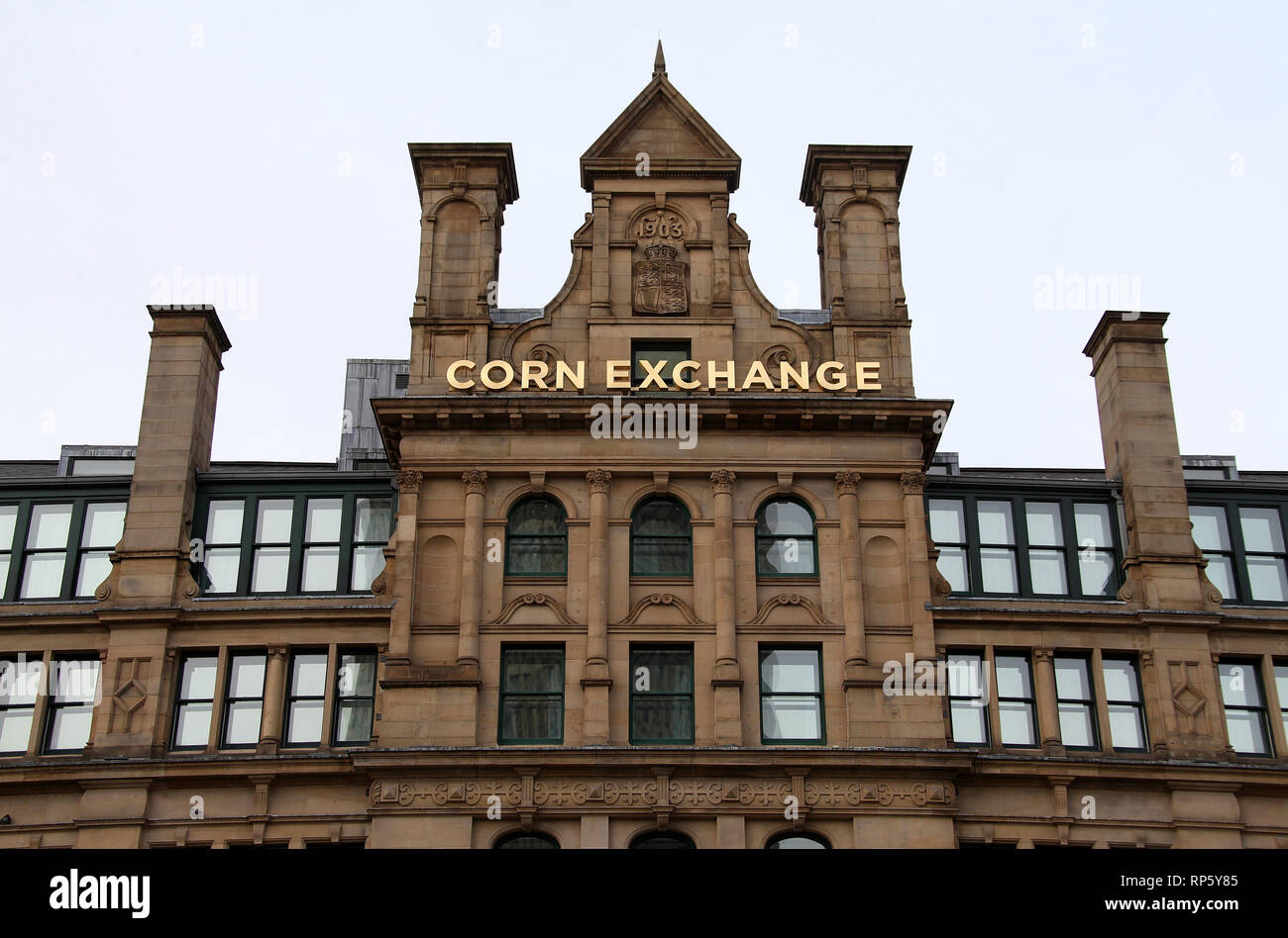Historic Corn Exchange building in Manchester City Centre Stock Photo ...