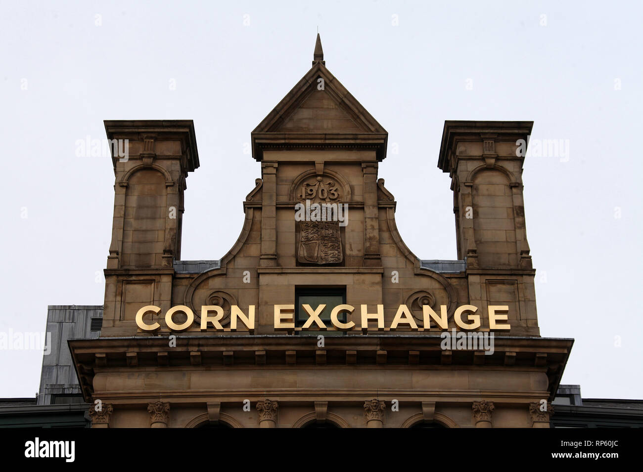 Historic Corn Exchange building in Manchester City Centre Stock Photo ...