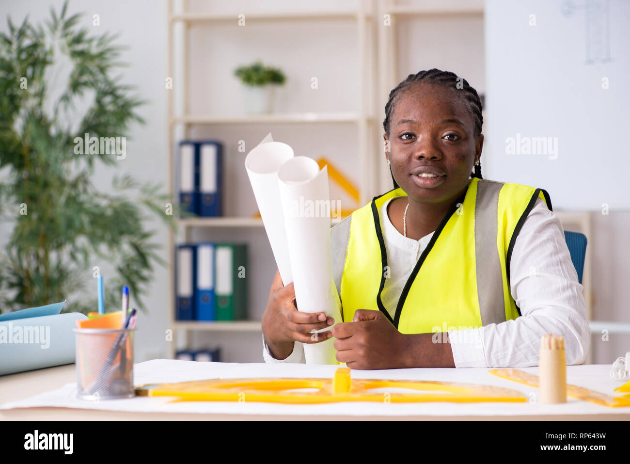 Young black architect working on project Stock Photo - Alamy
