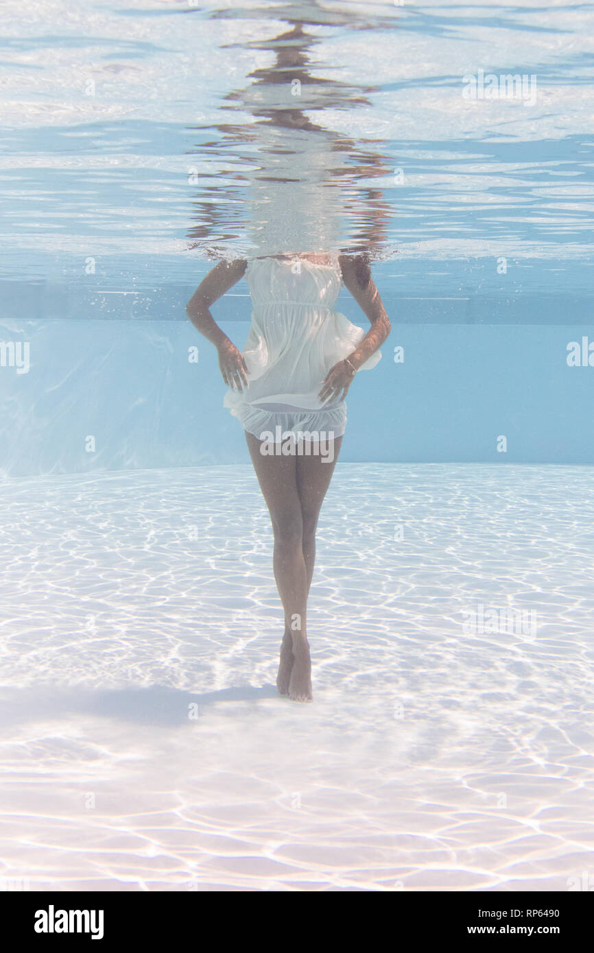 Woman swimming underwater hi-res stock photography and images - Alamy