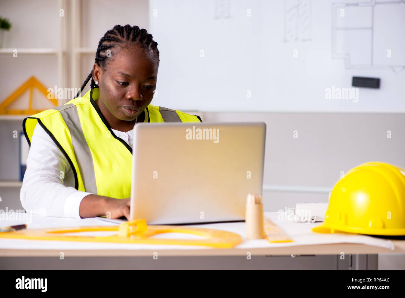 Young black architect working on project Stock Photo - Alamy