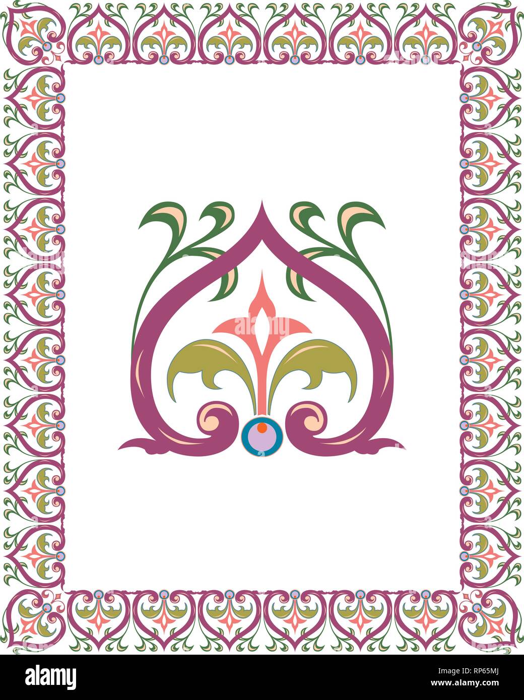 arabesque Borders - Tiled frame in plant leaves and flowers Framework ...