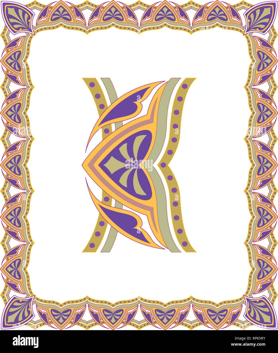 arabesque Borders - Tiled frame in plant leaves and flowers Framework ...