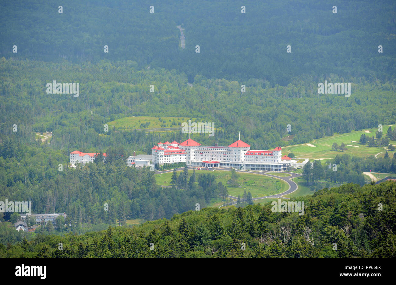 Mount Washington Hotel in summer, from summit of Mount Rosebrook ...
