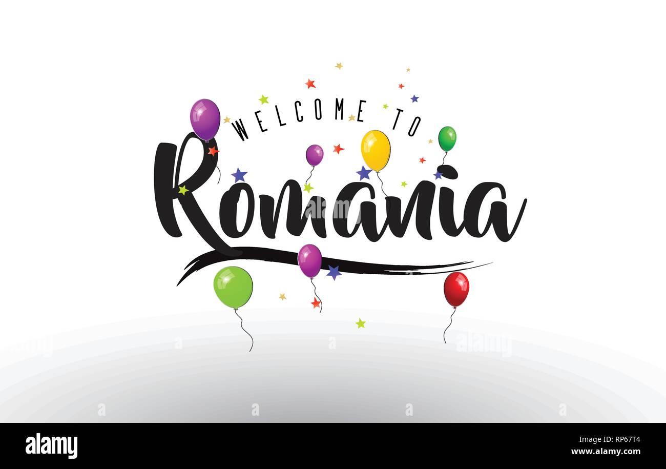 Welcome romania modern typography text hi-res stock photography and ...