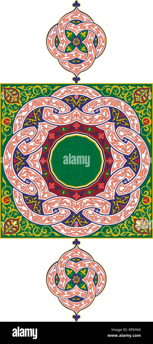 arabesque Borders - Tiled frame in plant leaves and flowers Framework ...