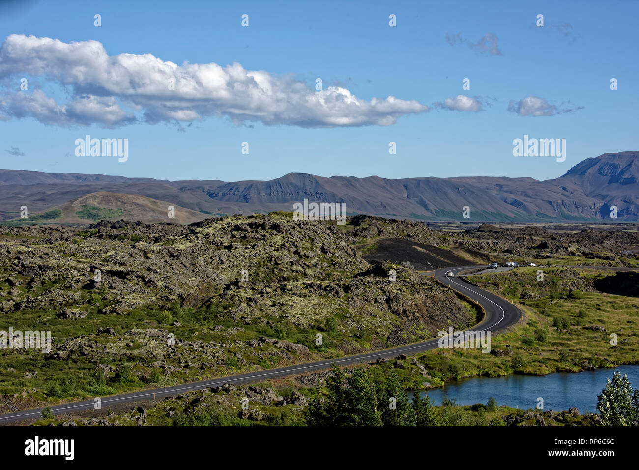 Kalfastrond lava sculpture around Myvatn lake in Iceland Stock Photo ...