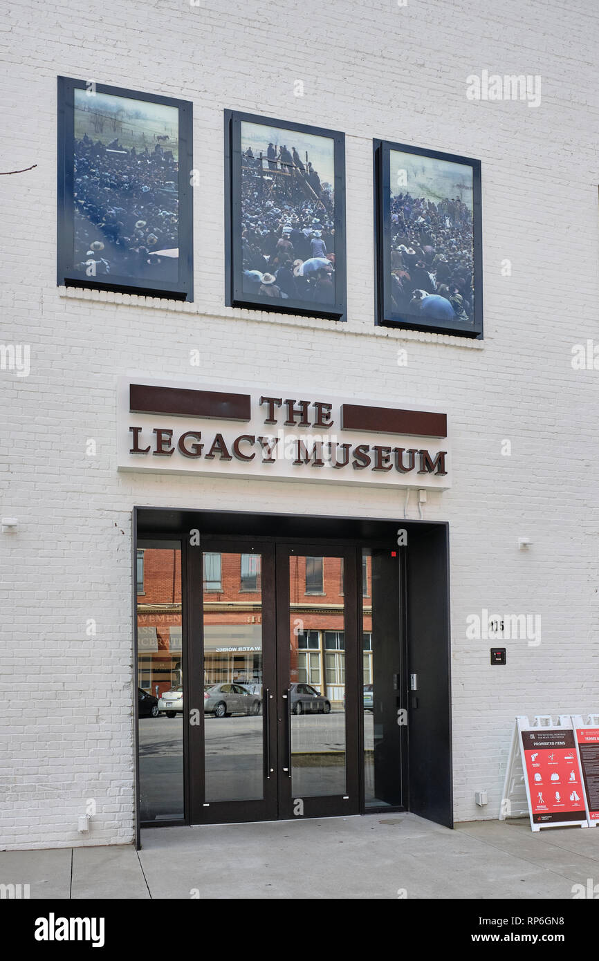 Front exterior of The Legacy Museum, a civil rights museum, explaining ...