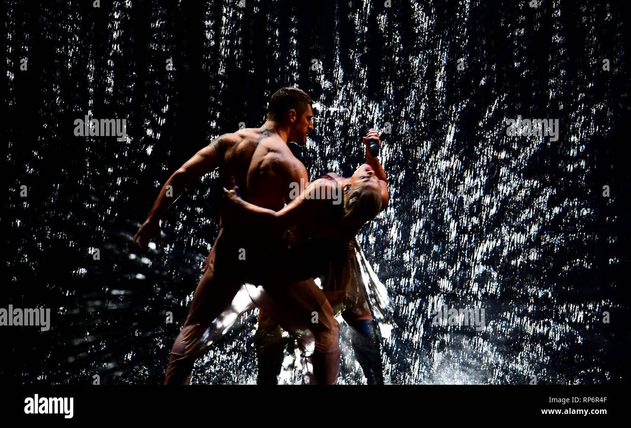 Pink performs on stage at the Brit Awards 2019 at the O2 Arena, London ...