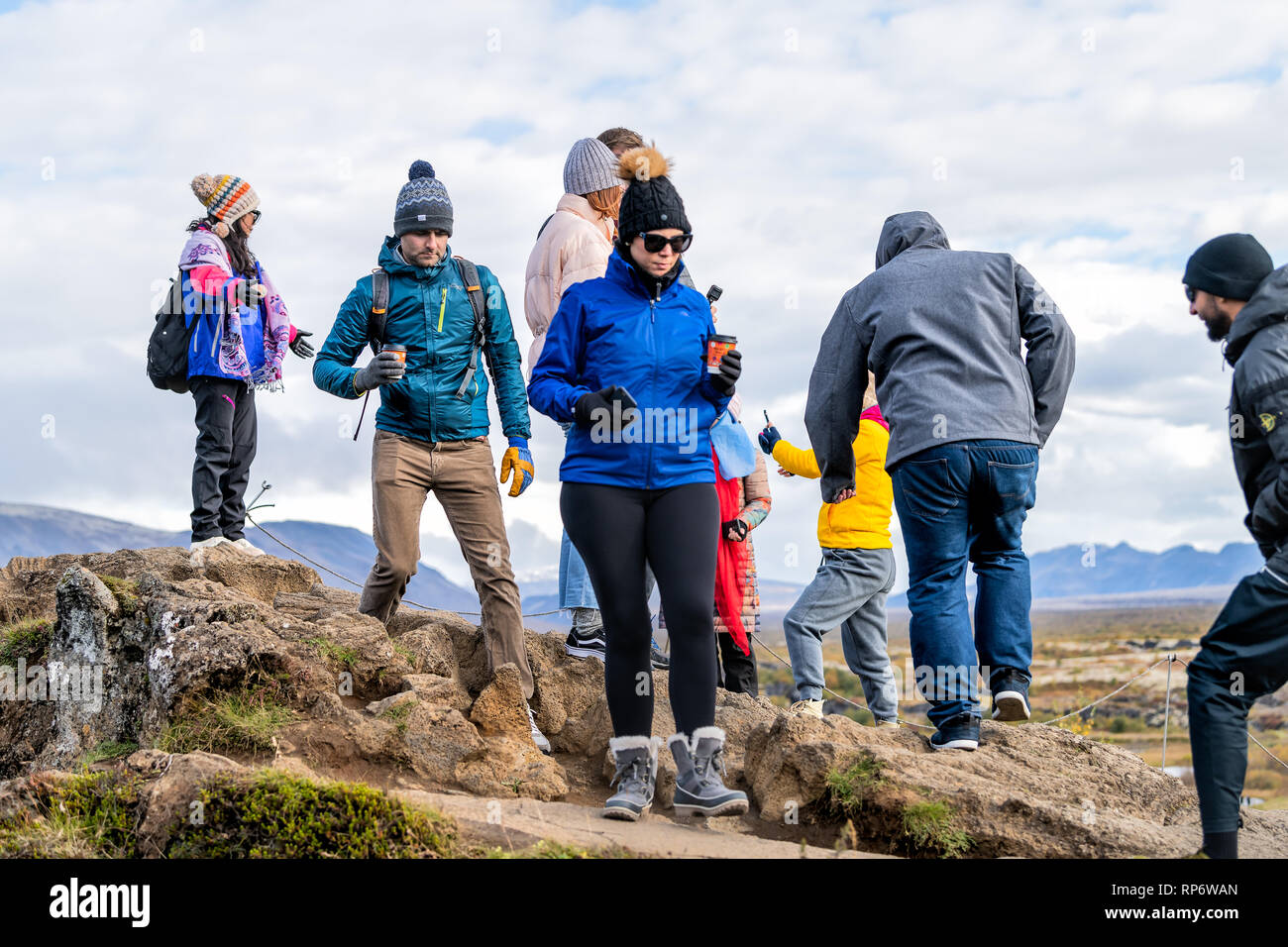 Thingvellir, Iceland - September 20, 2018: National Park canyon ...