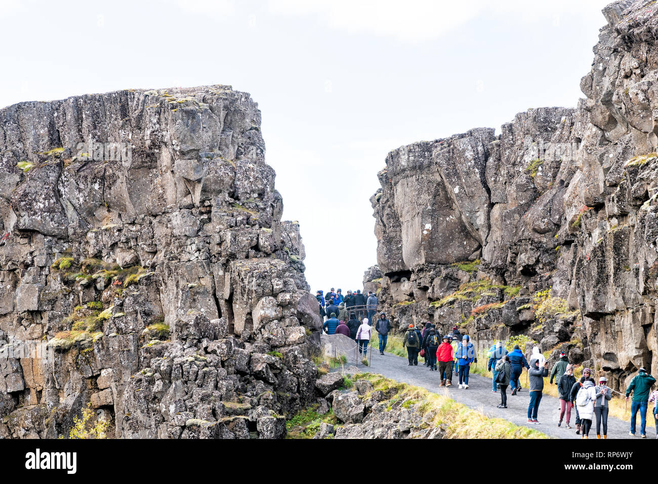 Thingvellir, Iceland - September 20, 2018: National Park canyon ...