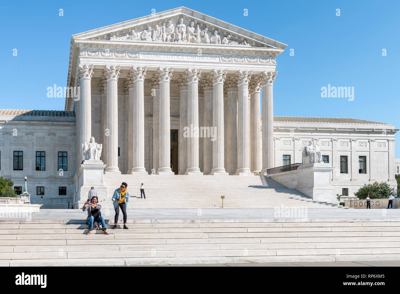 Washington DC, USA - October 12, 2018: People tourists standing by ...