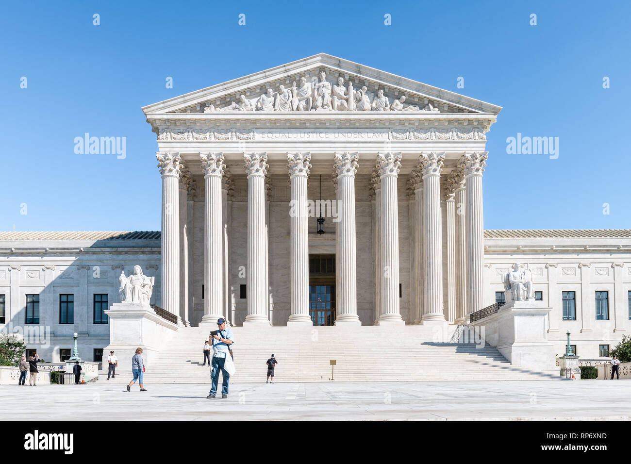 Washington DC, USA - October 12, 2018: Many people tourists standing by ...