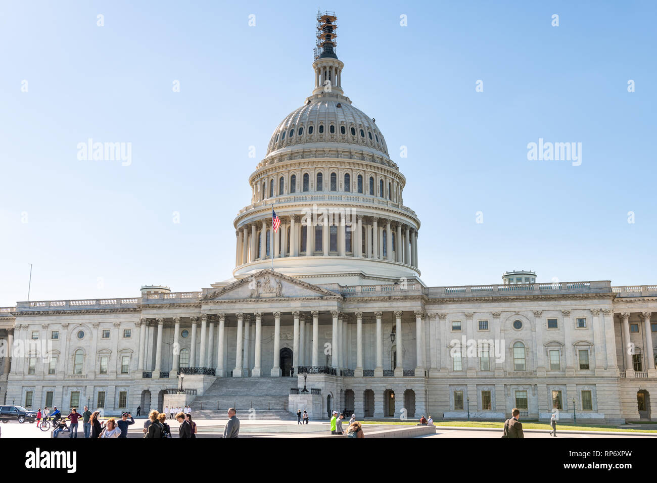 Washington DC, USA - October 12, 2018: US Congress dome construction ...