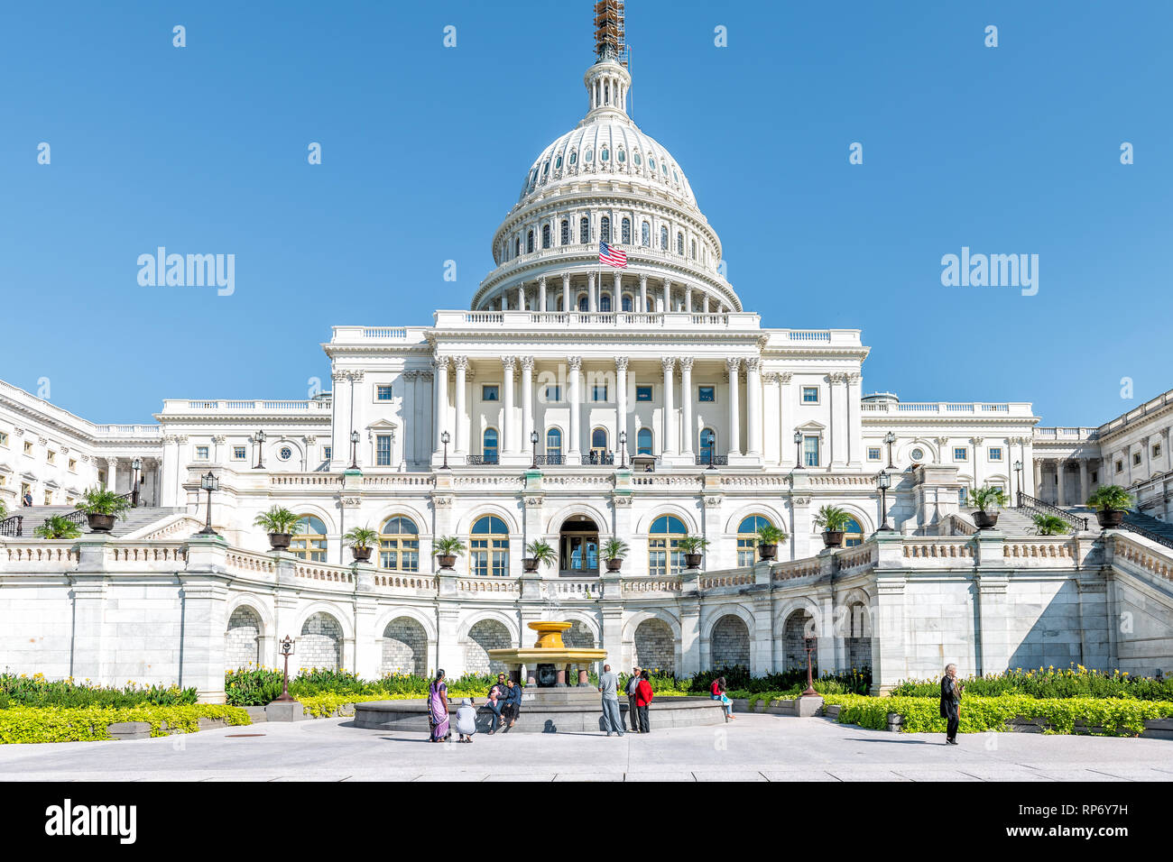 Washington DC, USA - October 12, 2018: Congress dome construction ...