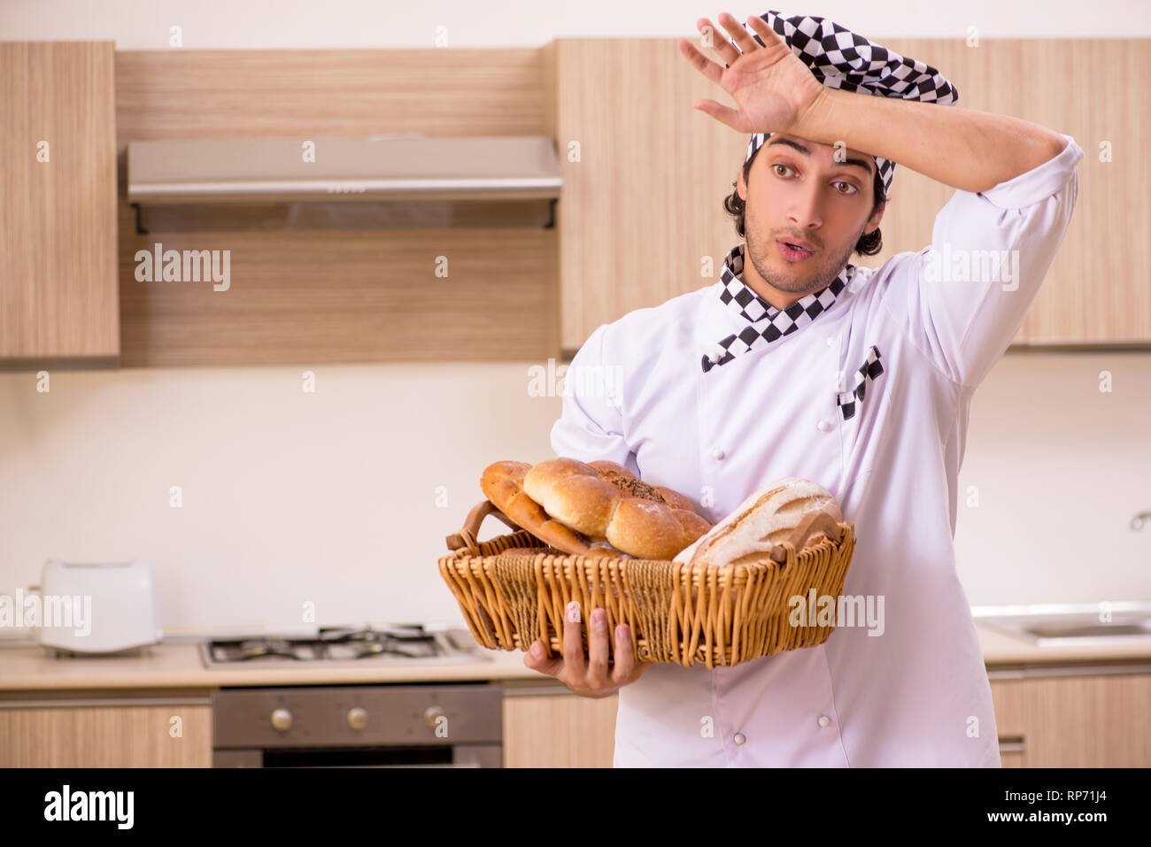 Exhausted chef in kitchen hi-res stock photography and images - Alamy