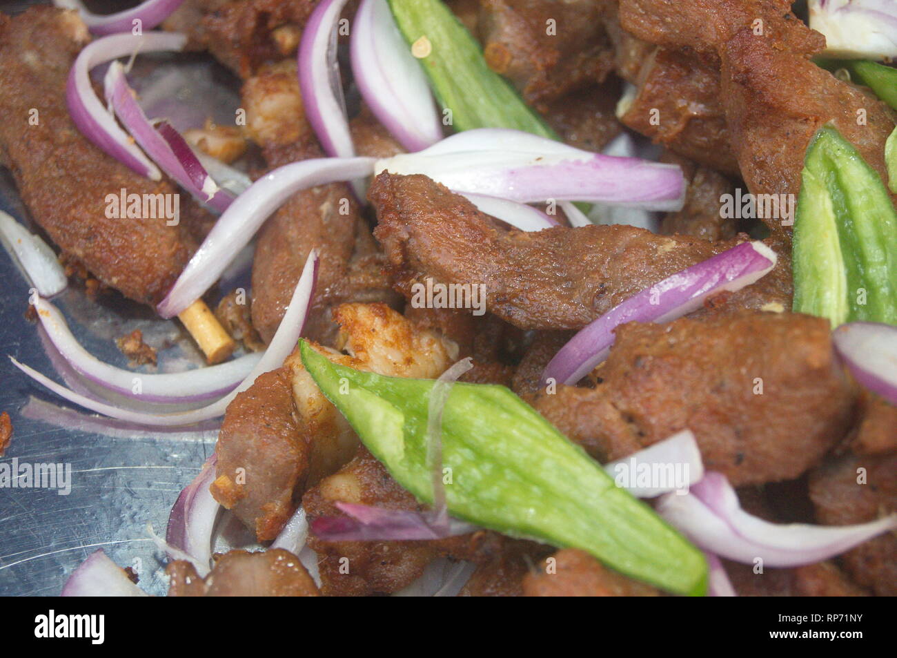 Fried mutton steak delicious food Stock Photo - Alamy