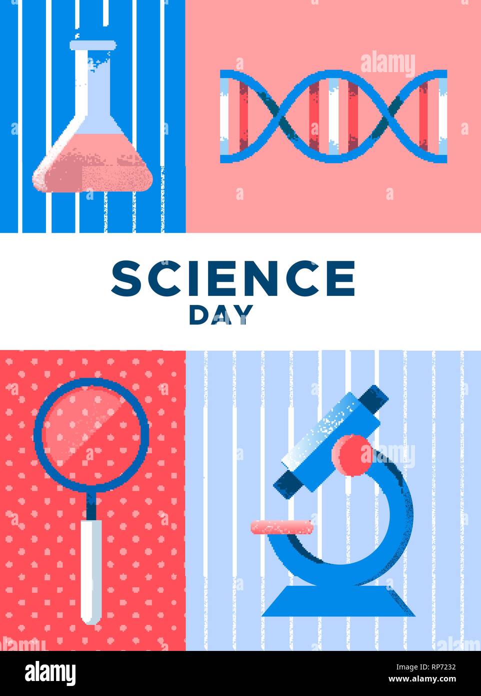 World Science Day poster illustration. Scientific tools in hand drawn ...
