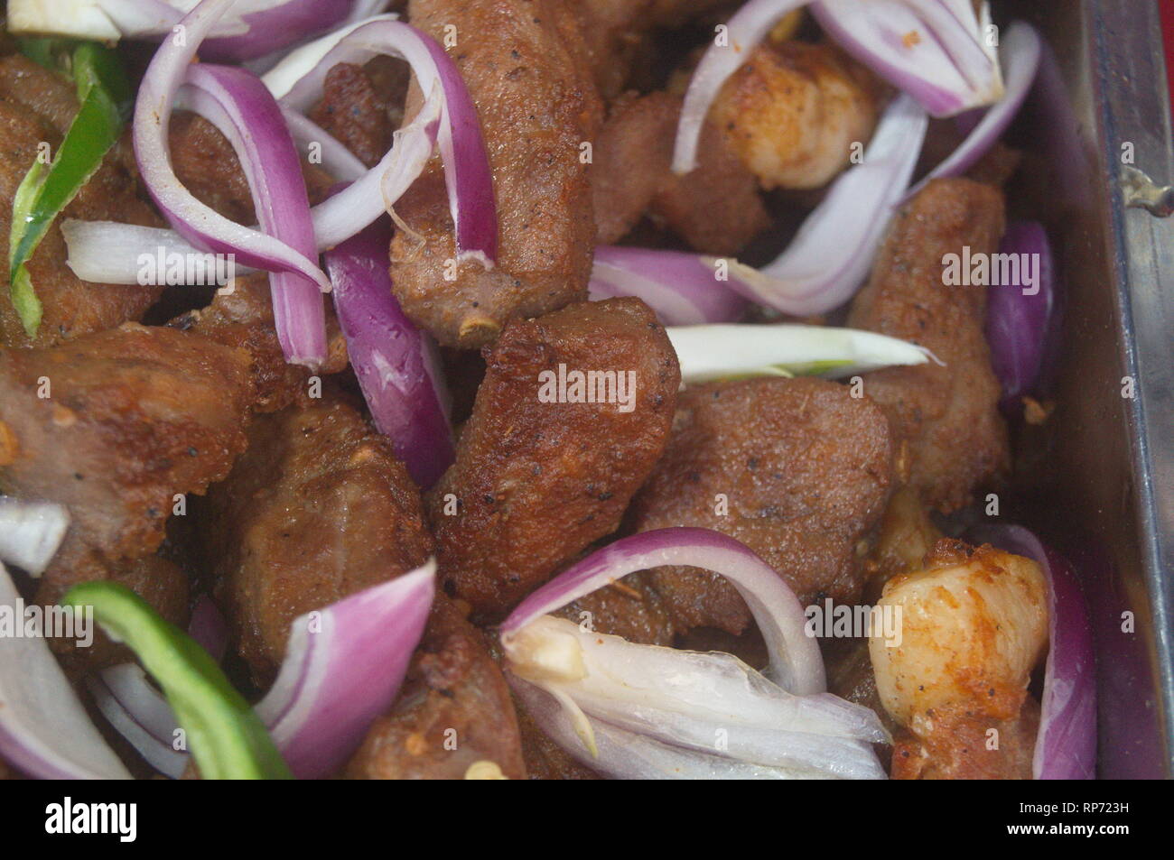Fried mutton steak delicious food Stock Photo - Alamy