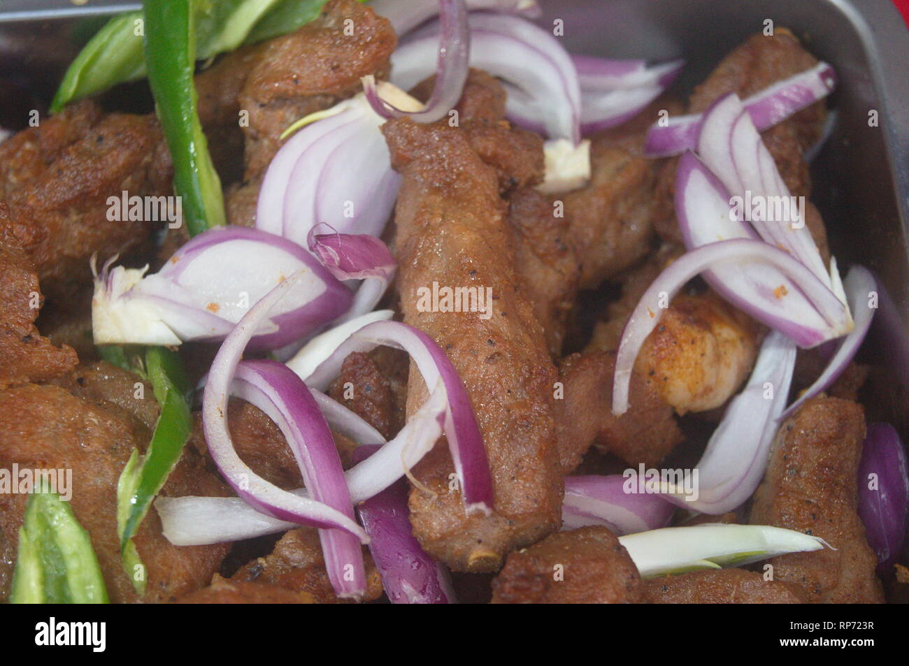 Fried mutton steak delicious food Stock Photo - Alamy