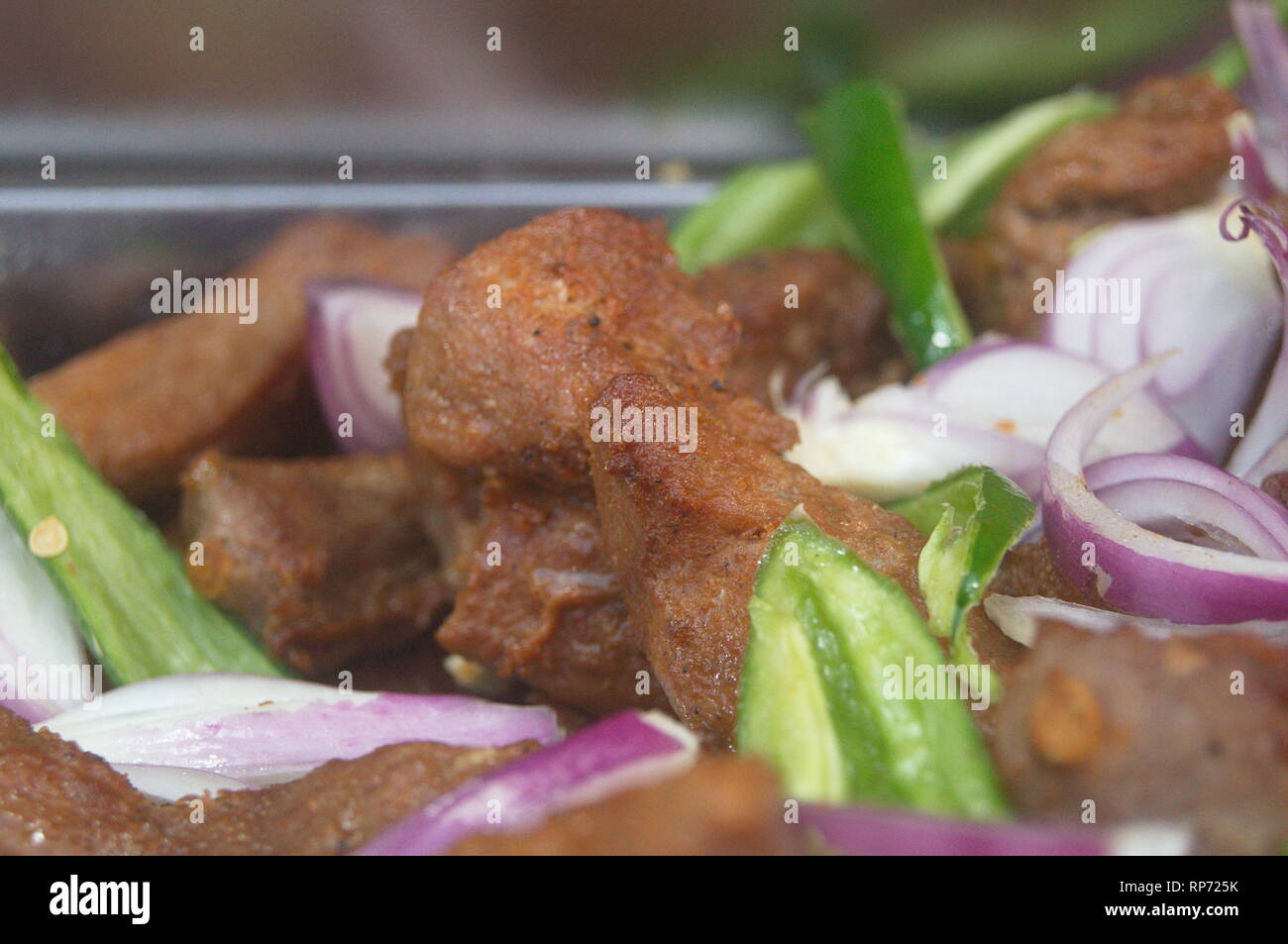 Fried mutton steak delicious food Stock Photo - Alamy
