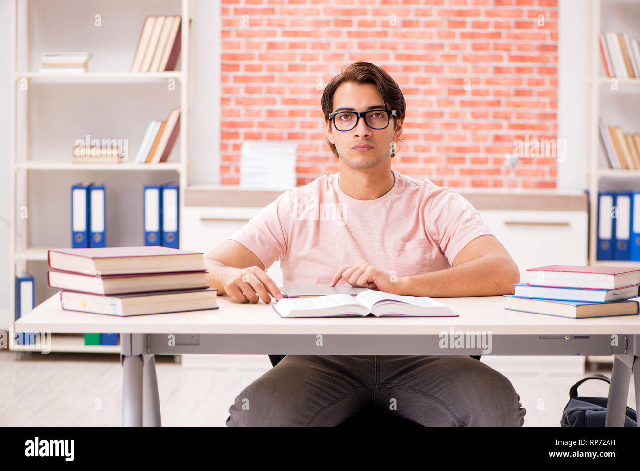 Young student preparing for college exams Stock Photo - Alamy