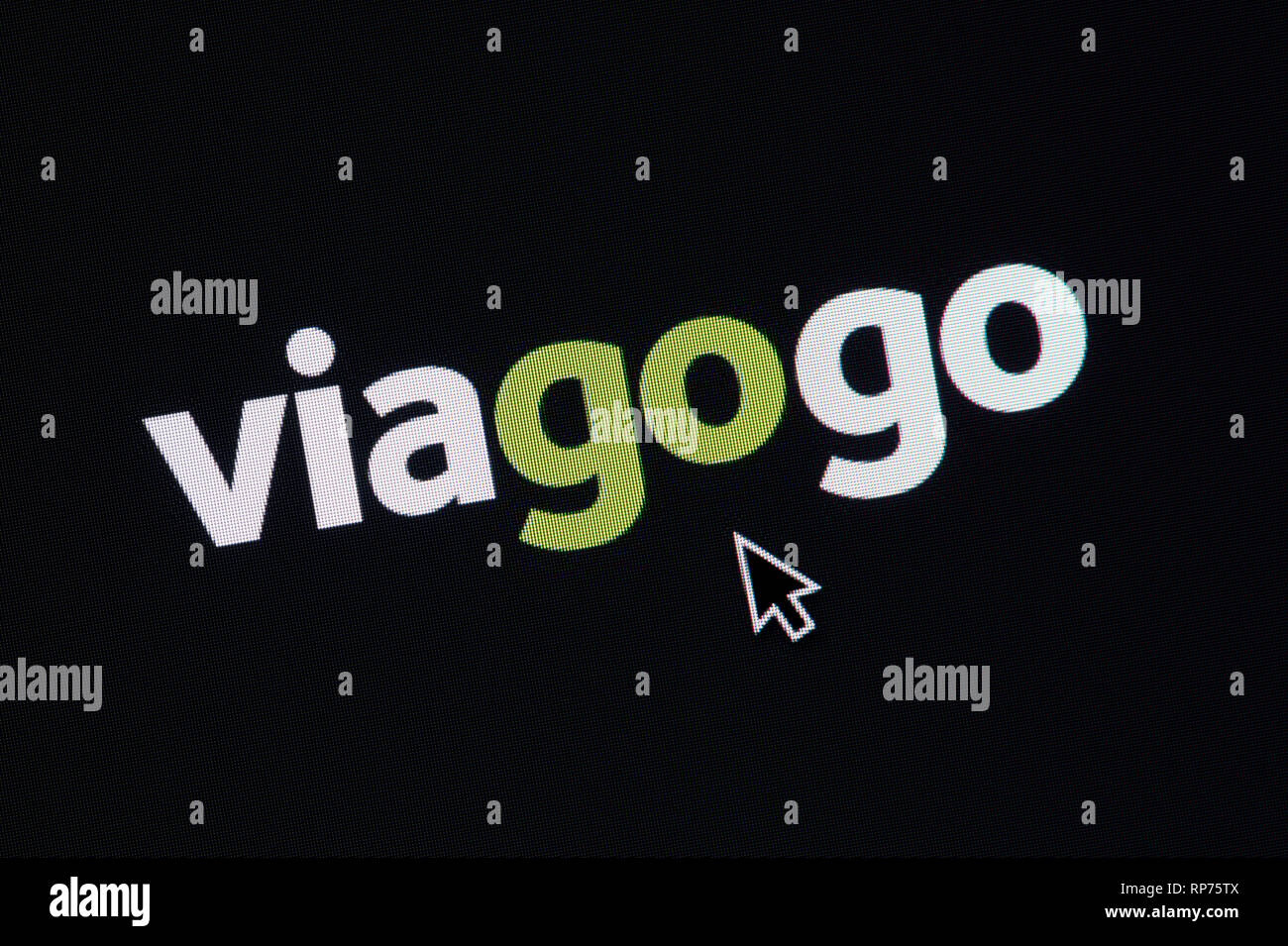 The logo of Viagogo is seen on a computer screen along with a mouse ...