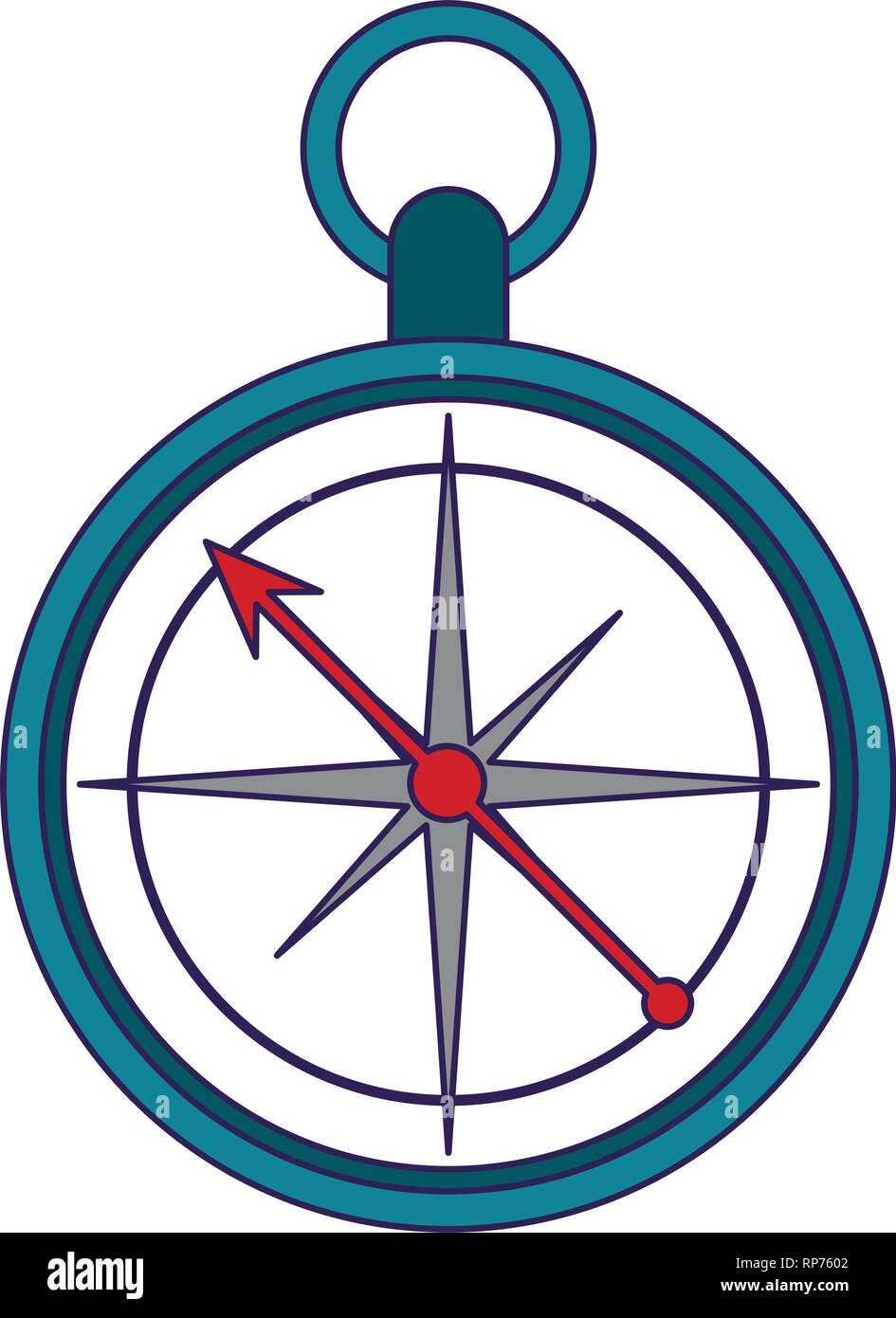 navigation compass symbol isolated blue lines Stock Vector Image & Art ...