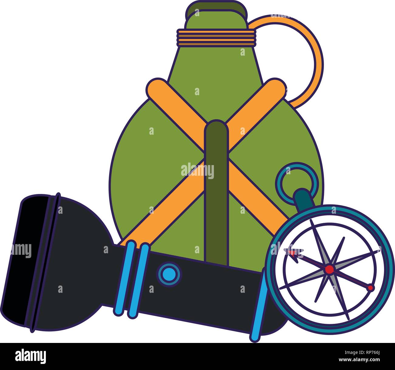Camping lifestyle equipment blue lines Stock Vector Image & Art - Alamy