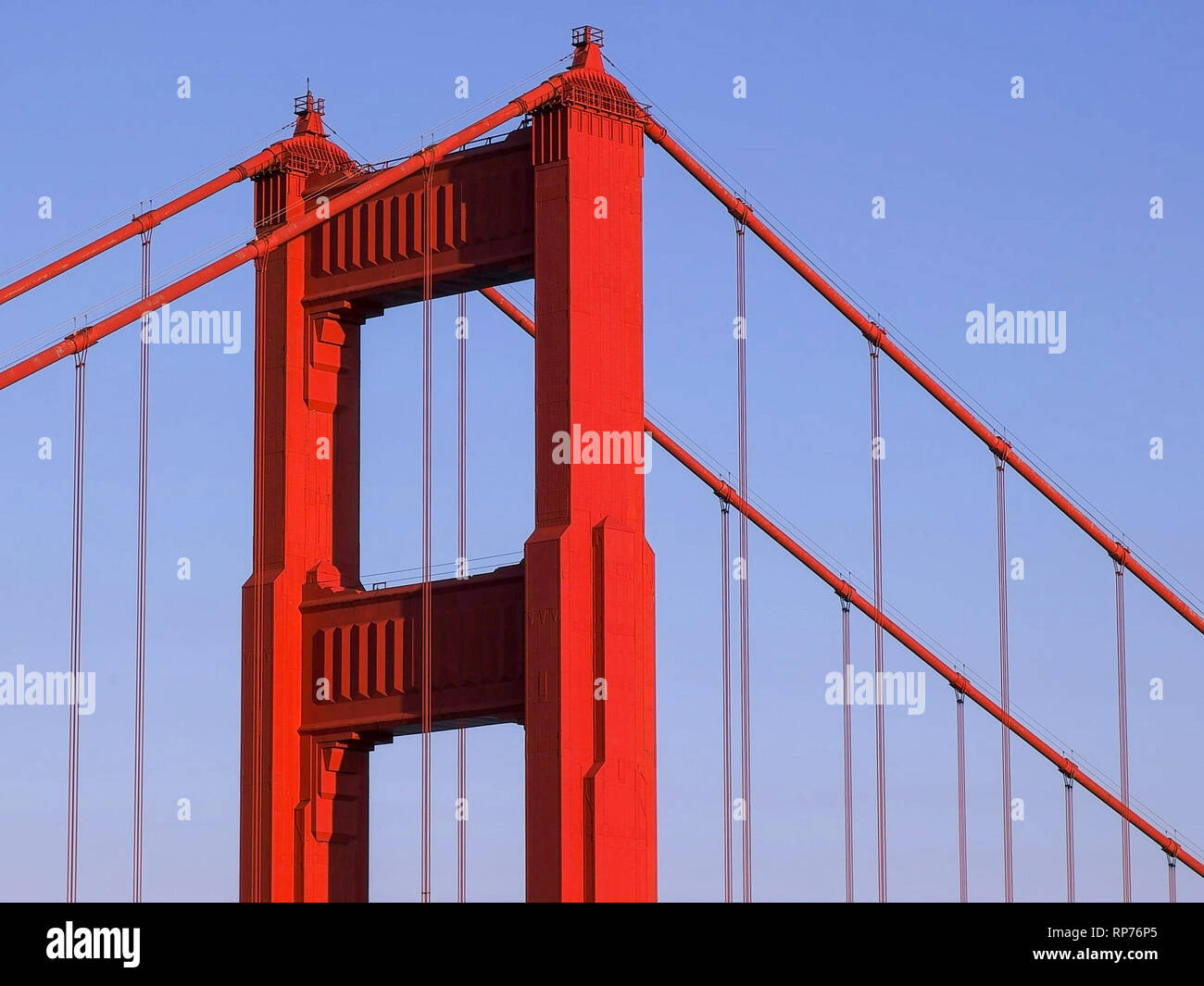 Close up golden bridge pylon hi-res stock photography and images - Alamy