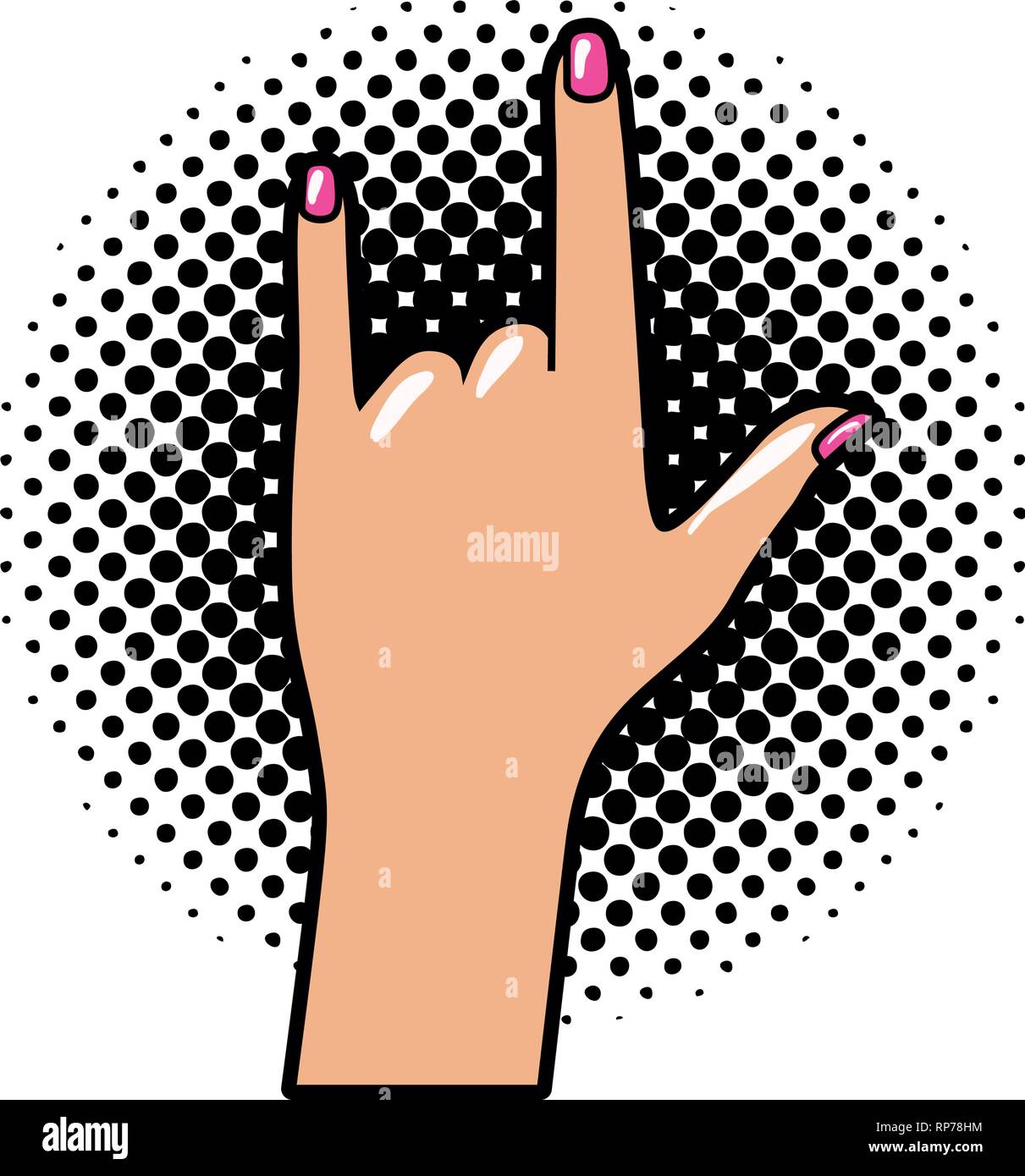 hand with sign rock pop art Stock Vector Image & Art - Alamy