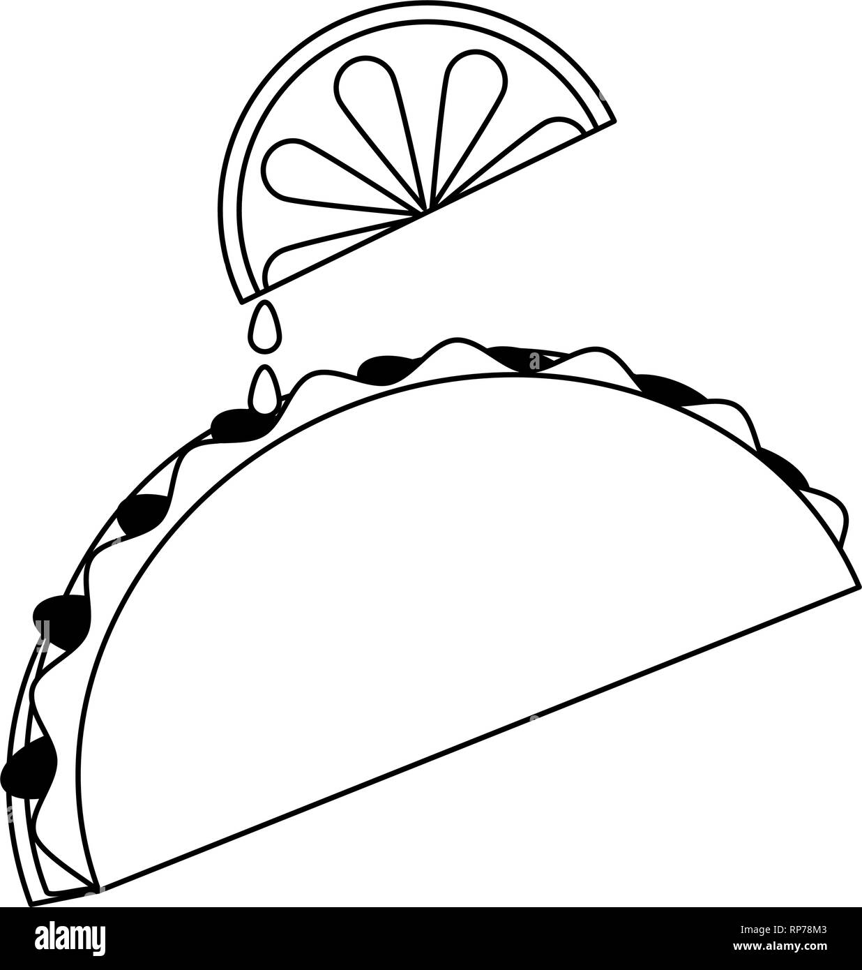 Mexican food tacos beef Black and White Stock Photos & Images - Alamy