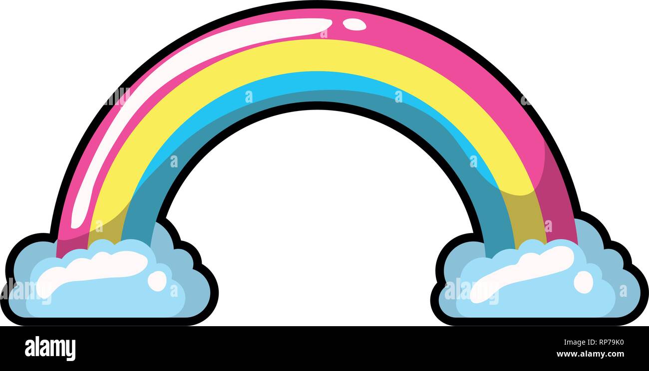 Rainbow clouds in pop Stock Vector Images - Alamy