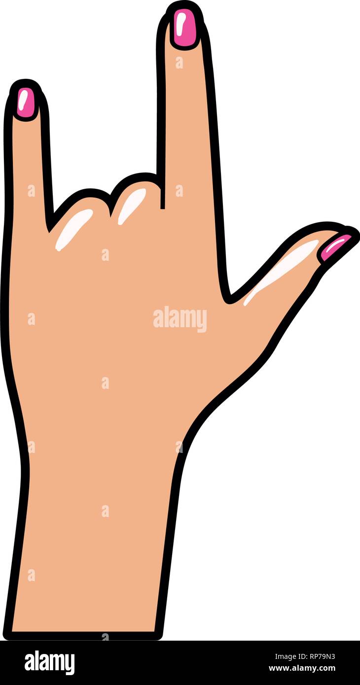 hand with sign rock pop art Stock Vector Image & Art - Alamy