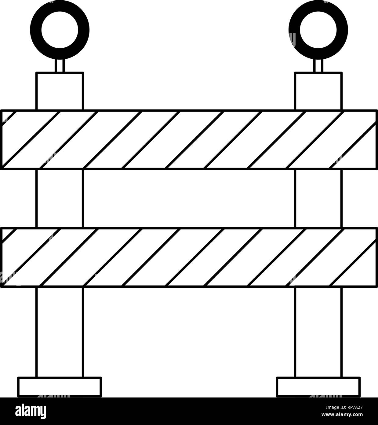Construction barrier equipment symbol black and white Stock Vector ...