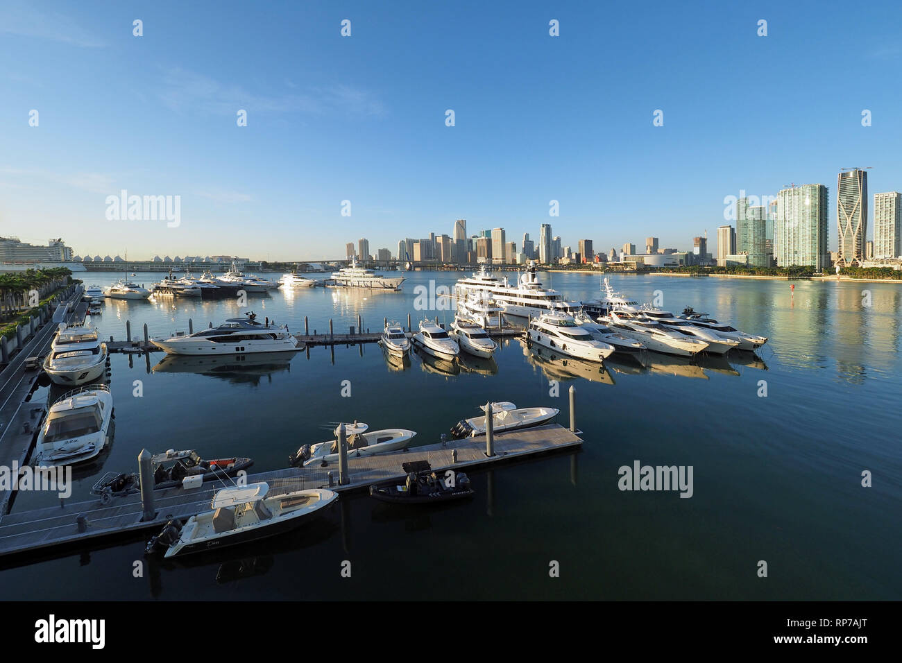 Miami, Florida 11-10-2018 The Island Gardens Deep Harbour super-yacht ...