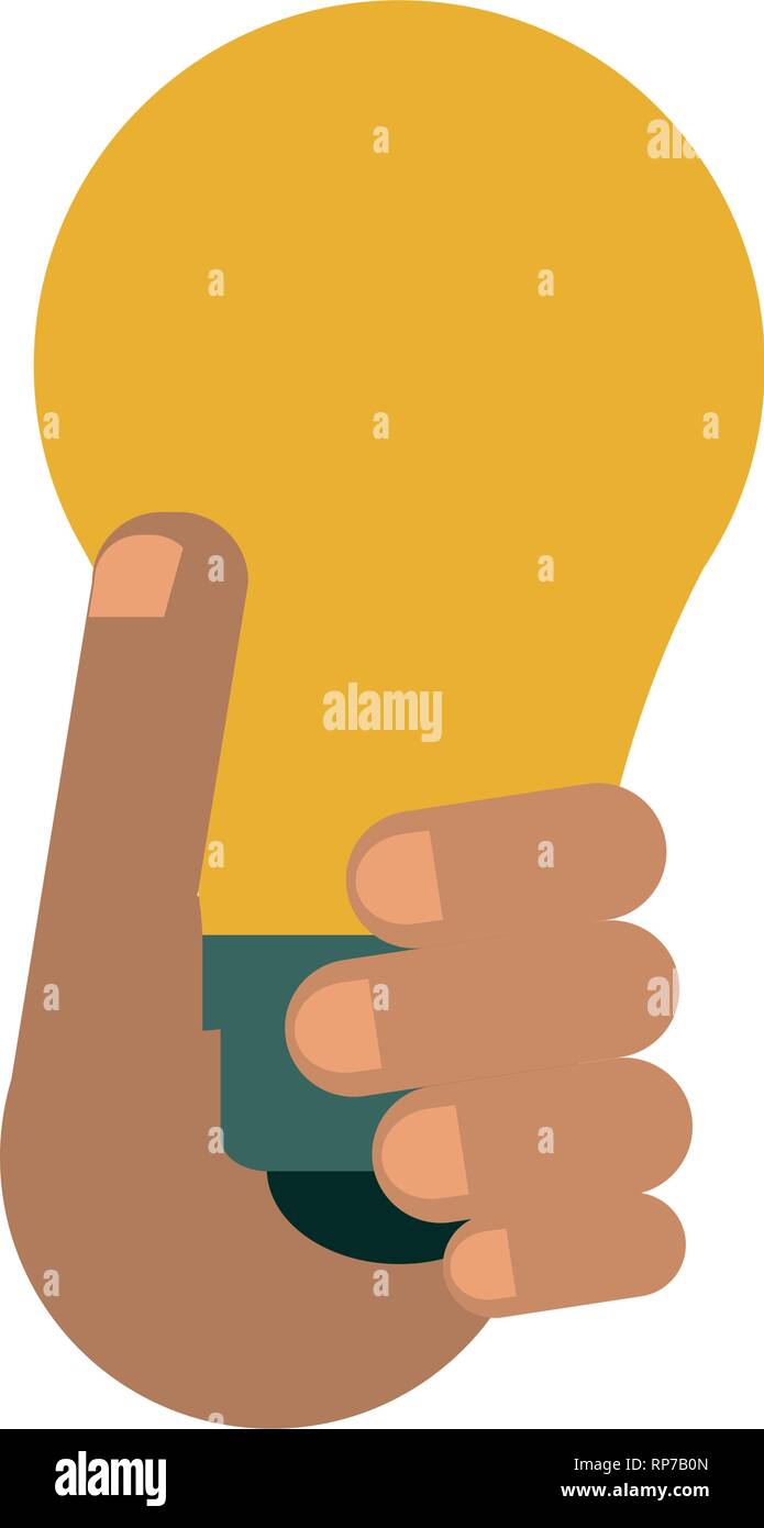hand with bulb light symbol Stock Vector Image & Art - Alamy