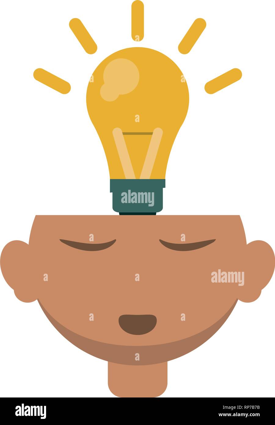 head with bulb light symbol Stock Vector Image & Art - Alamy