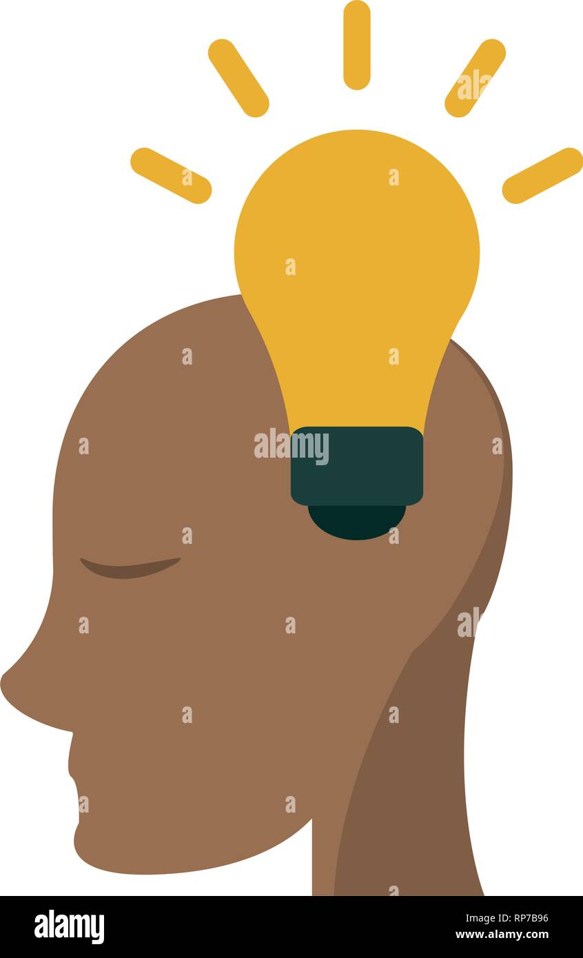 human head with bulb light symbol Stock Vector Image & Art - Alamy
