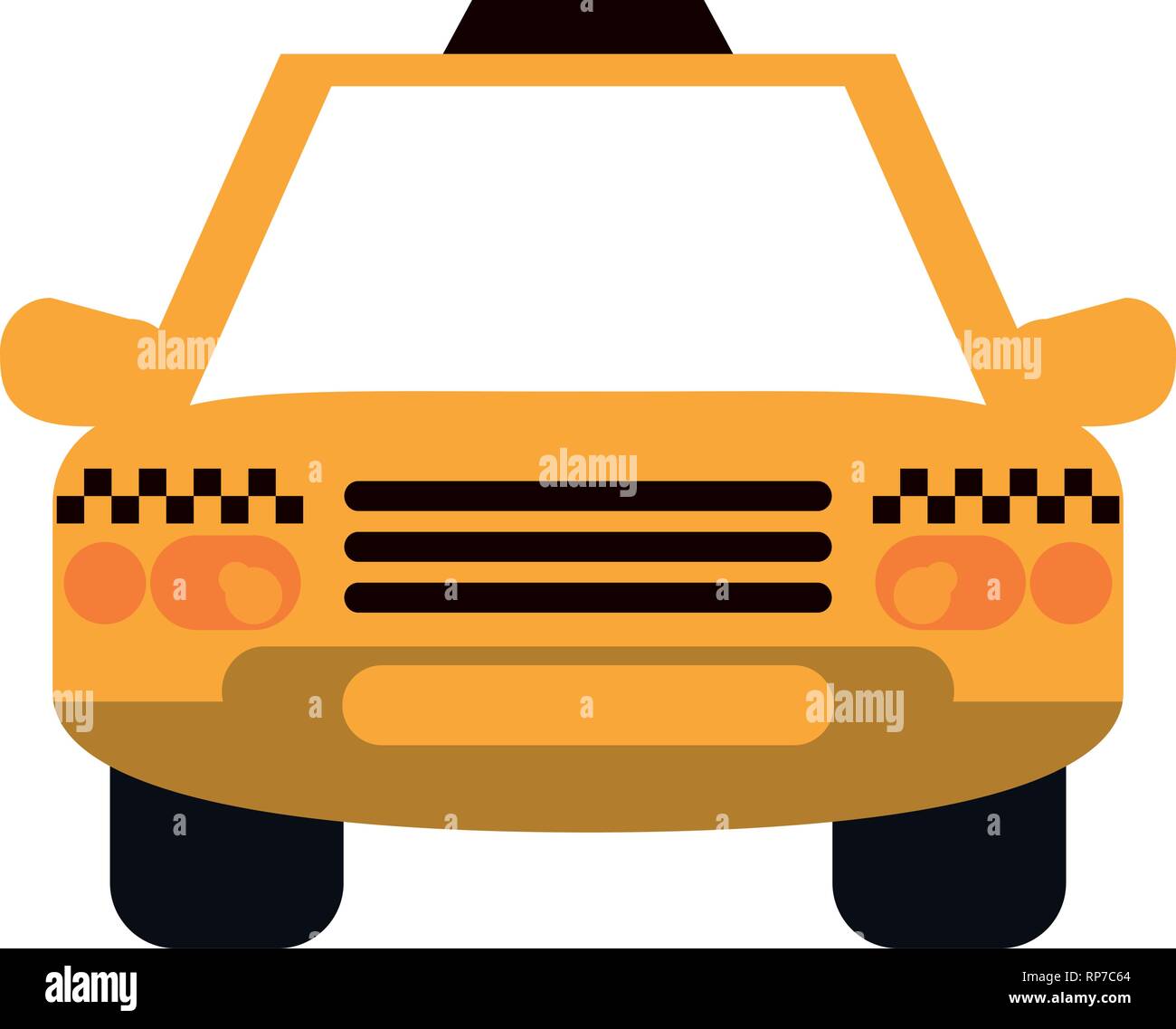 Taxi cab vehicle frontview Stock Vector Image & Art - Alamy